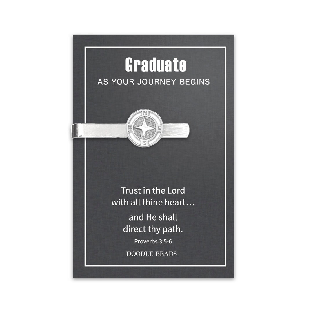 Trust in the Lord Graduation Compass Tie Clip, Grad Gift for Him ...