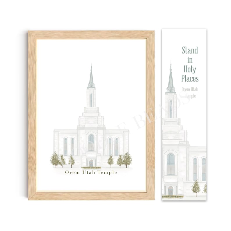 Orem Utah Temple Watercolor Wall Art Printable & Bookmark, Digital ...