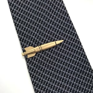 Silver or Gold Rocket Ship Tie Clip, Rocket Tie Bar, Launch Your ...