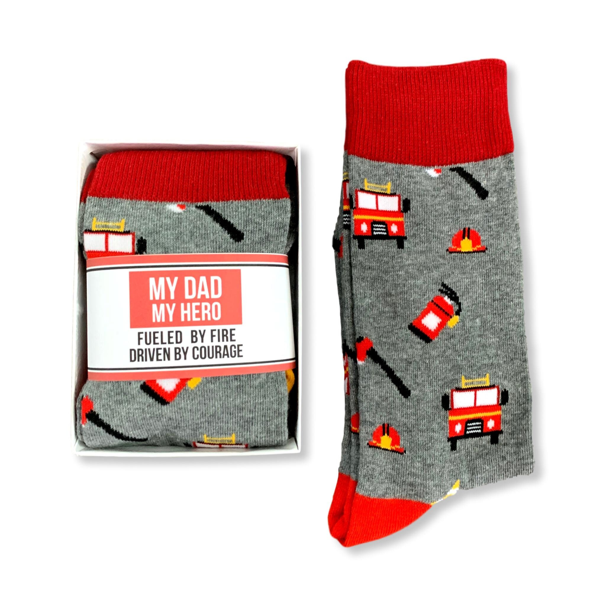 Fireman Fun Socks Thank you appreciation Gift Firefighter | Etsy