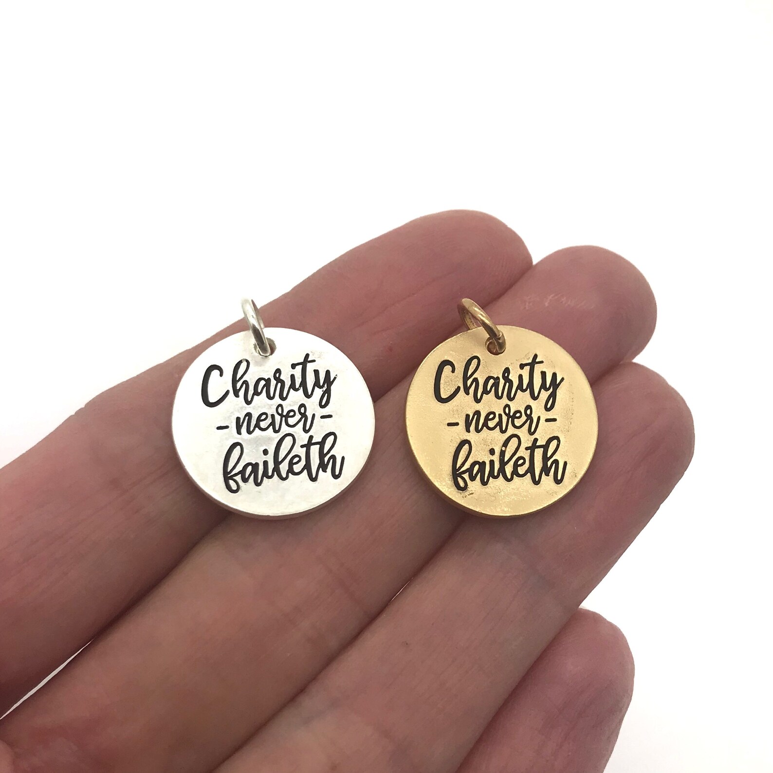 Charity Never Faileth Charm Relief Society Motto LDS Relief | Etsy