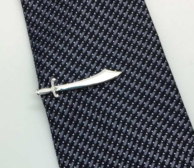 Sword Tie Bar Silver Sword Tie Clip Tie Accessories Gift | Etsy
