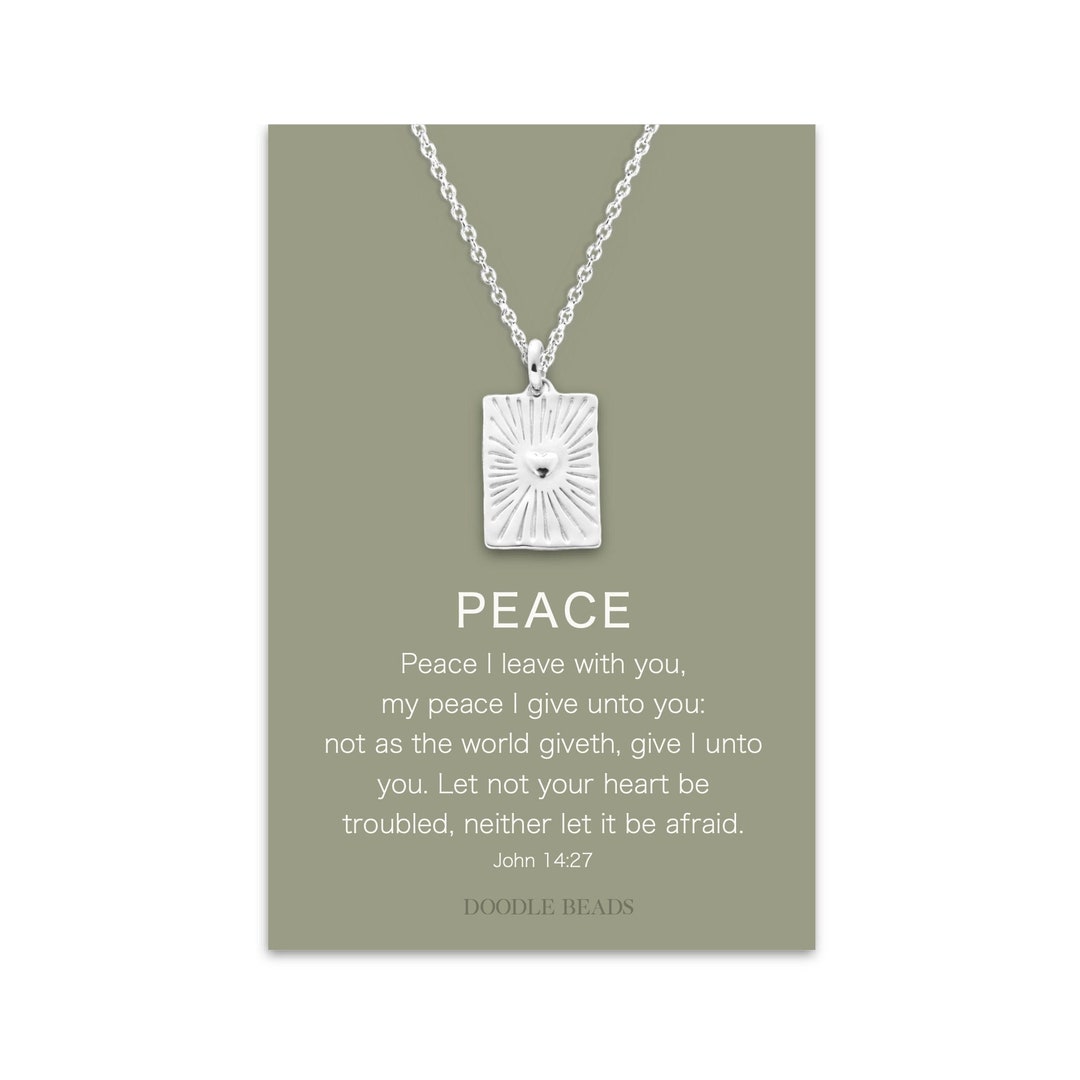 Peace I Leave With You, Rectangle Heart Burst Pendant, John 14:27 ...