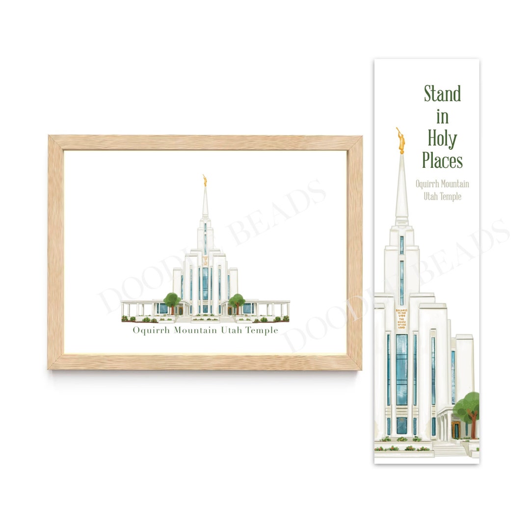 Oquirrh Mountain Utah Temple Print, Modern Watercolor Art, Temple ...
