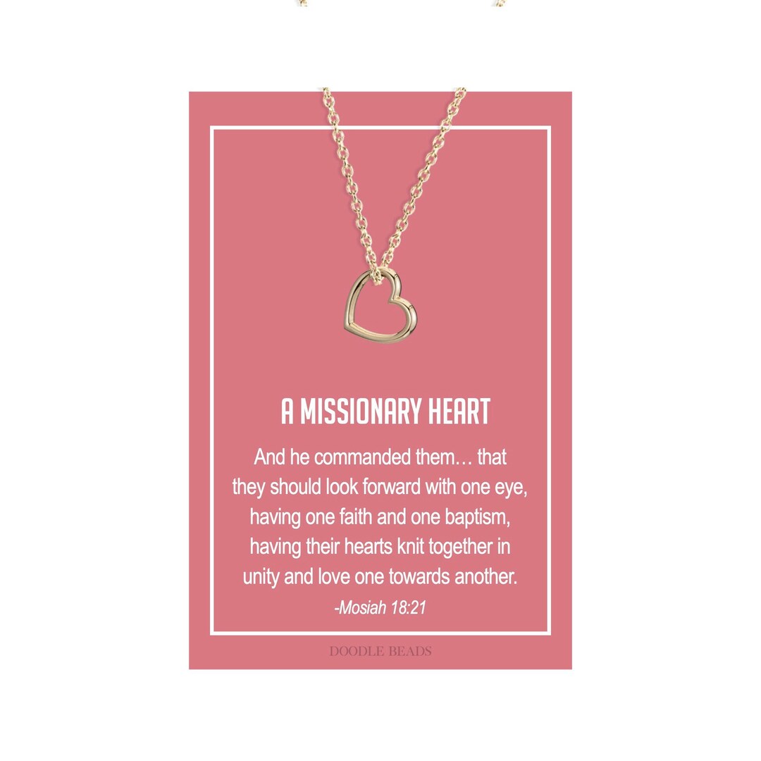 Sister Missionary Gifts, Floating Heart Pendant Necklace & Scripture ...