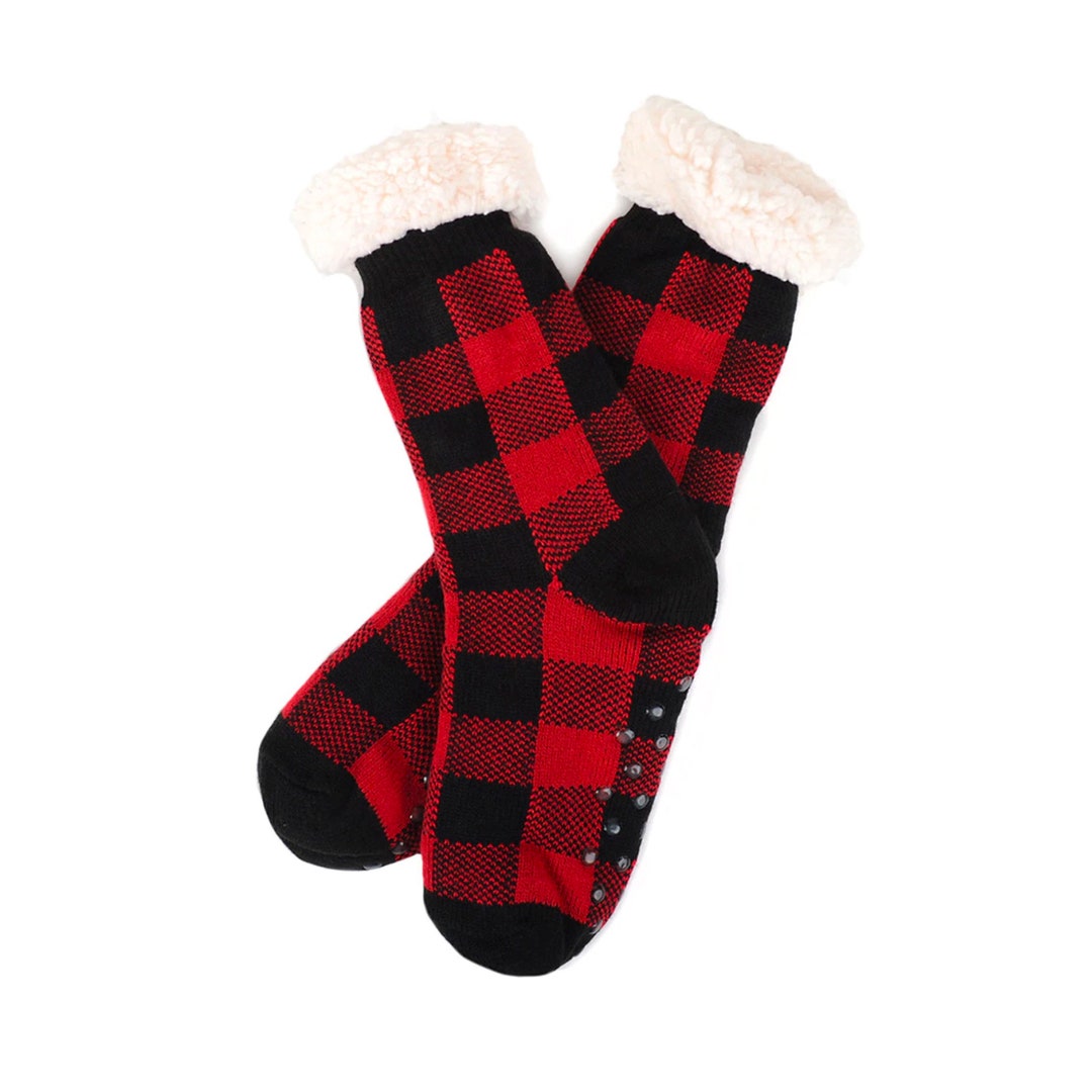 Plush Fleece Lined Sherpa Slipper Socks for Her, Fun Warm & Cozy Fall ...