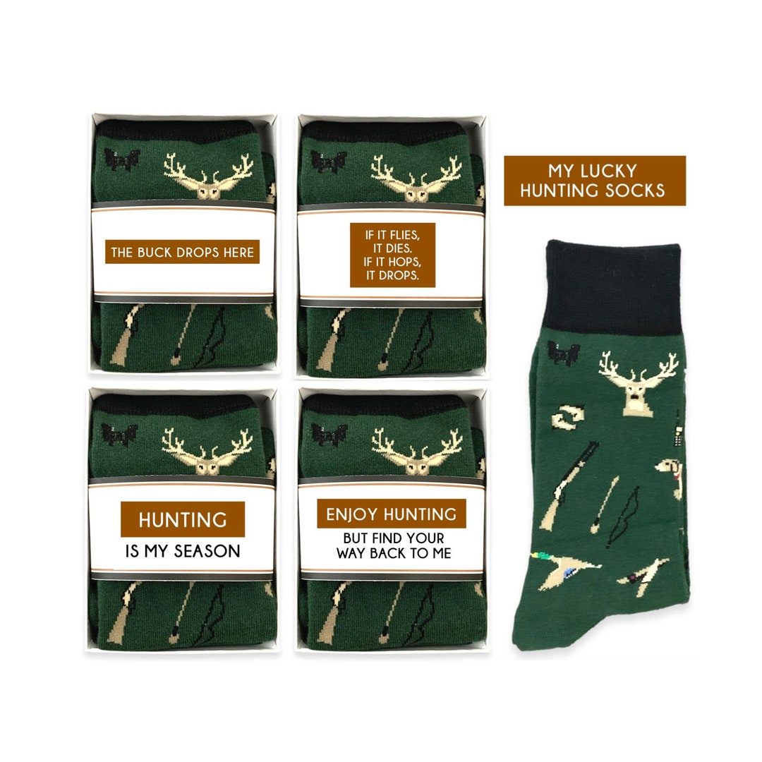 Hunting Socks for Him With Funny Hunting Quotes, Hunting Gifts ...