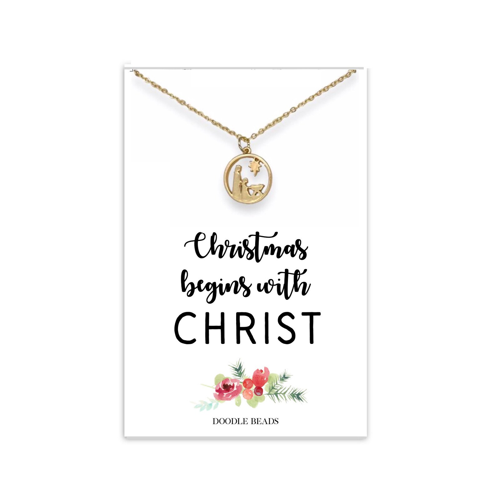 Silver or Gold Nativity Necklace Bethlehem Star Nativity - Etsy