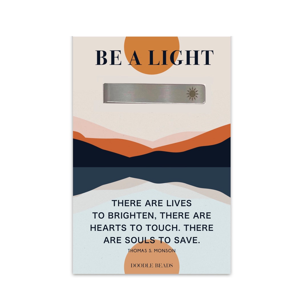 Be a Light, Sun Tie Bar, LDS Missionary Gifts, Inspirational Christian ...