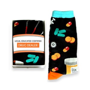 Funny Pharmacy Gifts, Pharmacist Doctor Socks & Sock Wrap Quote Pun ...