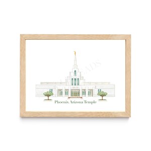Phoenix Arizona Temple Digital Art Download | LDS Temple Watercolor ...