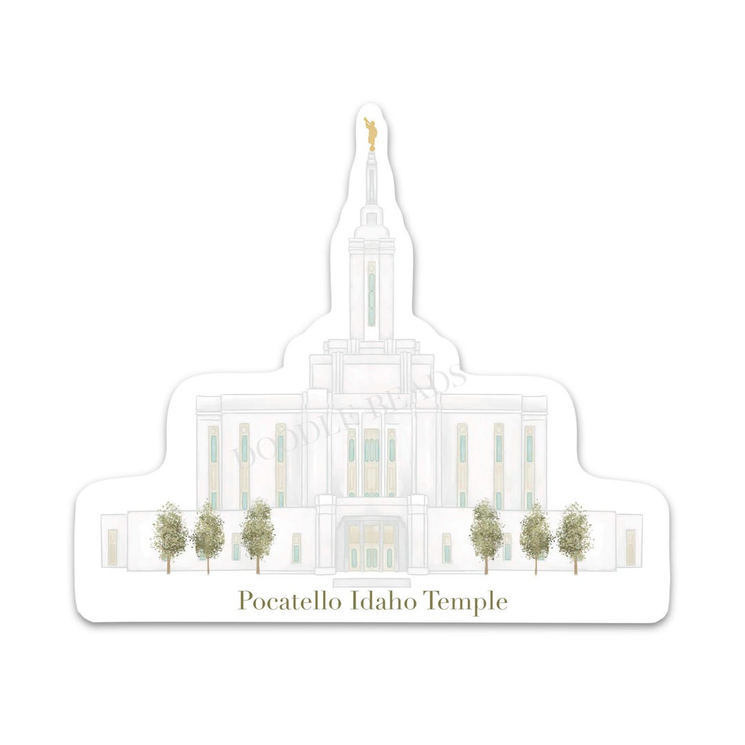 Pocatello Idaho LDS Temple Sticker Decal, Latter Day Temples Watercolor ...
