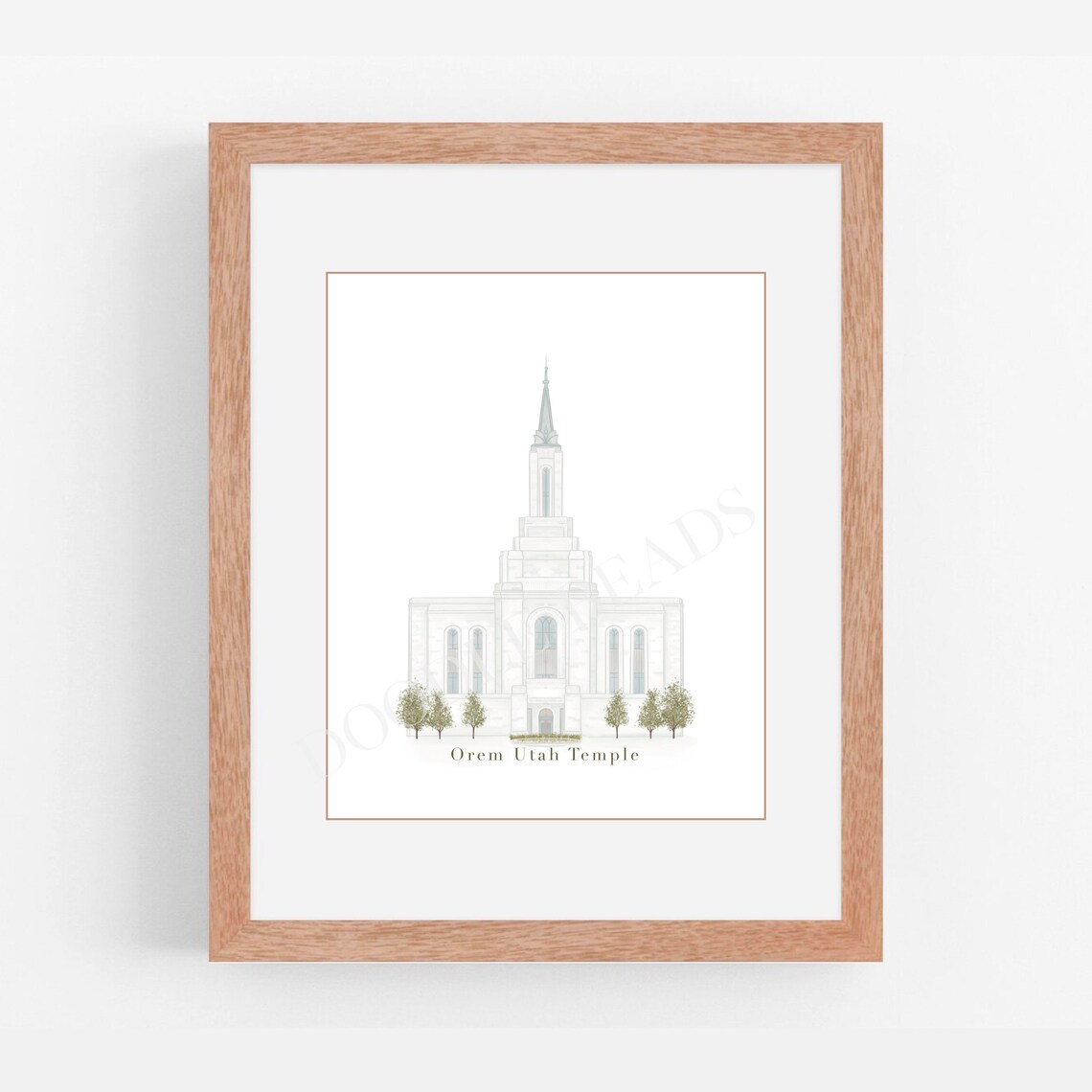 Orem Utah Temple Watercolor Wall Art Printable & Bookmark, Digital ...