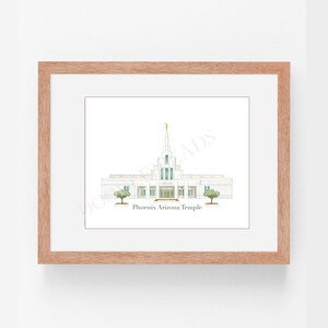 Phoenix Arizona Temple Watercolor Wall Art Print, 5x7, 8x10 & Bookmarks ...