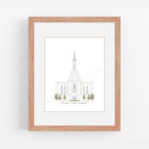 Orem Utah Temple Watercolor Art Print, LDS Mormon Temples Picture ...