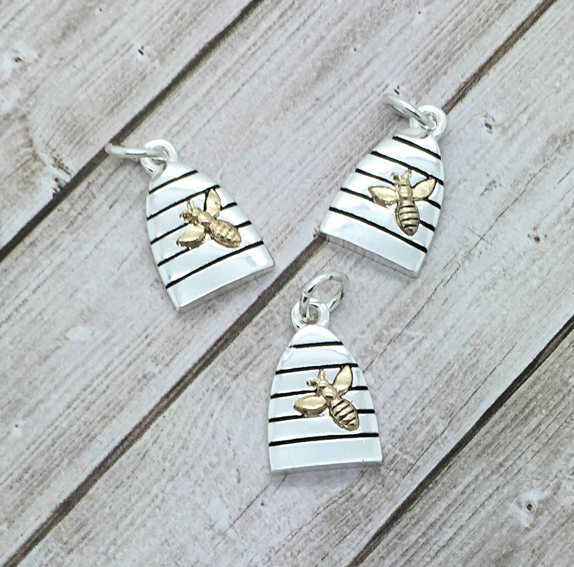 Beehive Charm, Gold & Silver Bee and Beehive Charm, Deseret Charm ...