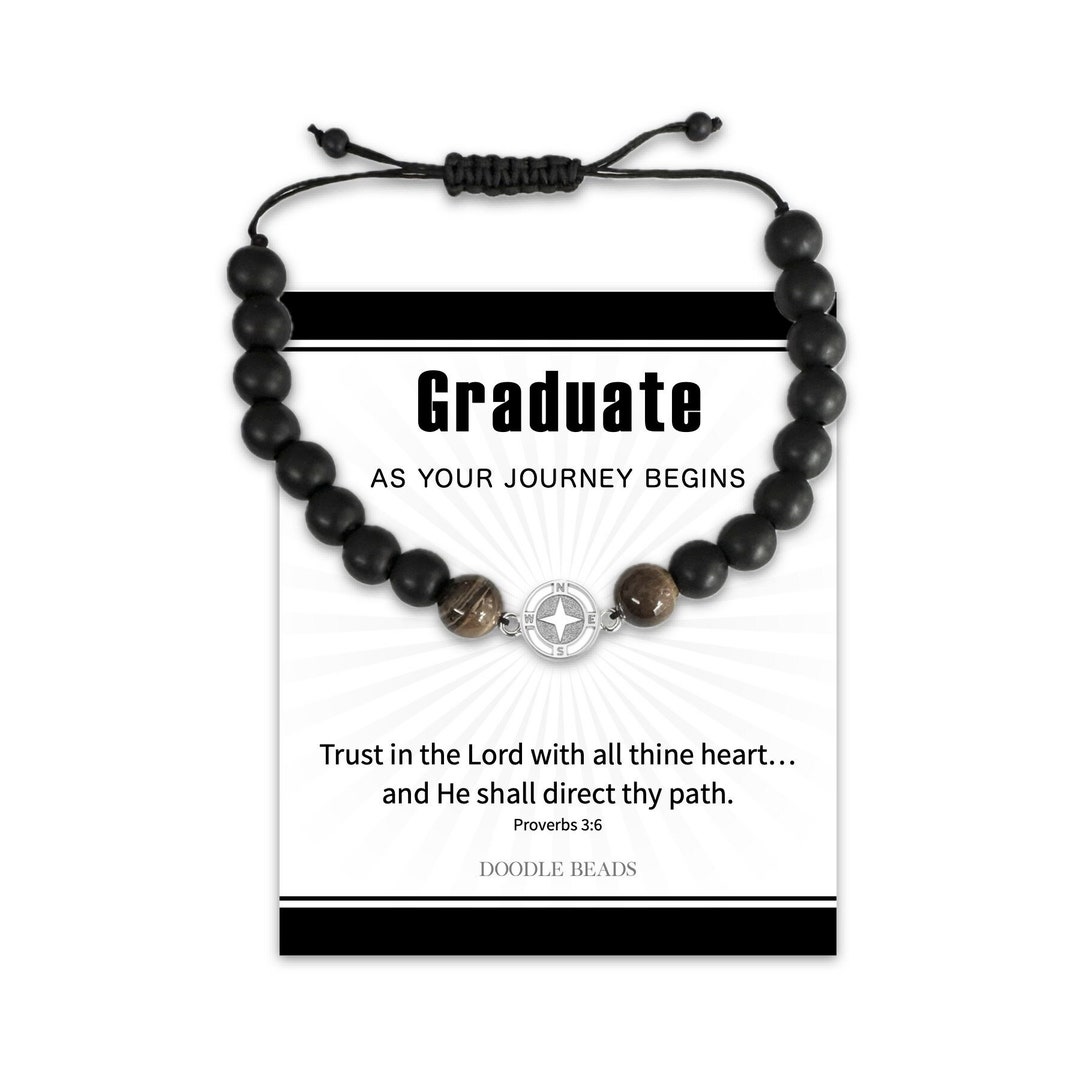 Trust in the Lord Compass Graduation Bracelet Gift for Him or Her ...