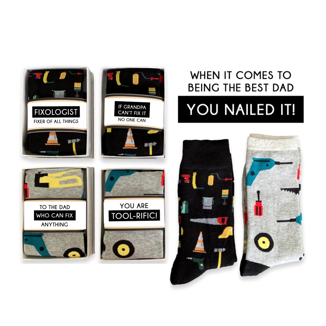 Fun Handyman Socks for Dad, Grandpa Gift, Fixer Upper, Carpenter Socks ...