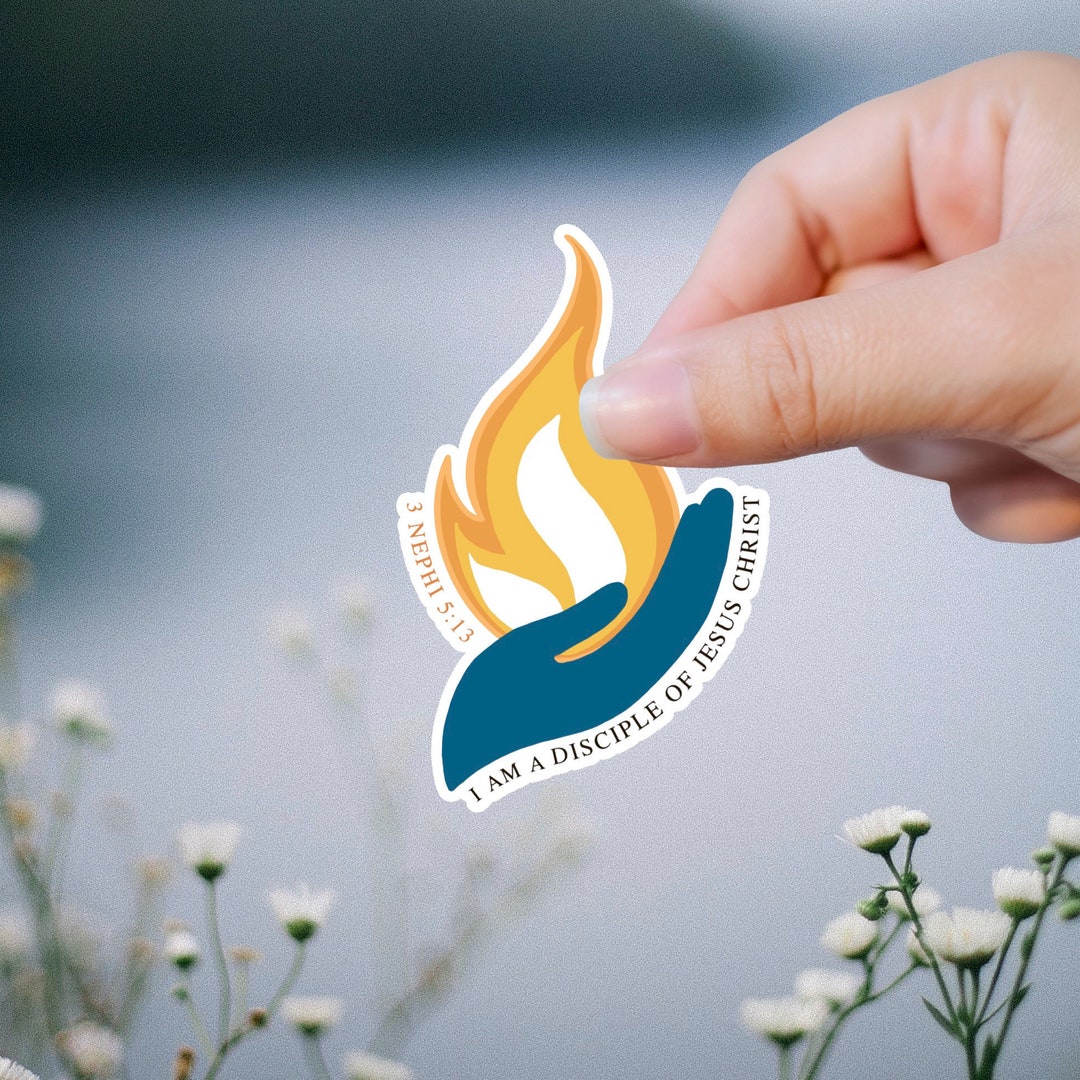 I Am a Disciple of Jesus Christ Sticker, Hand Holding Flame 2024 Youth ...