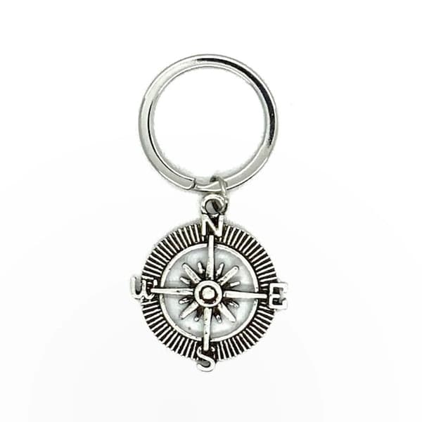 Engraved Compass Keychain - Etsy