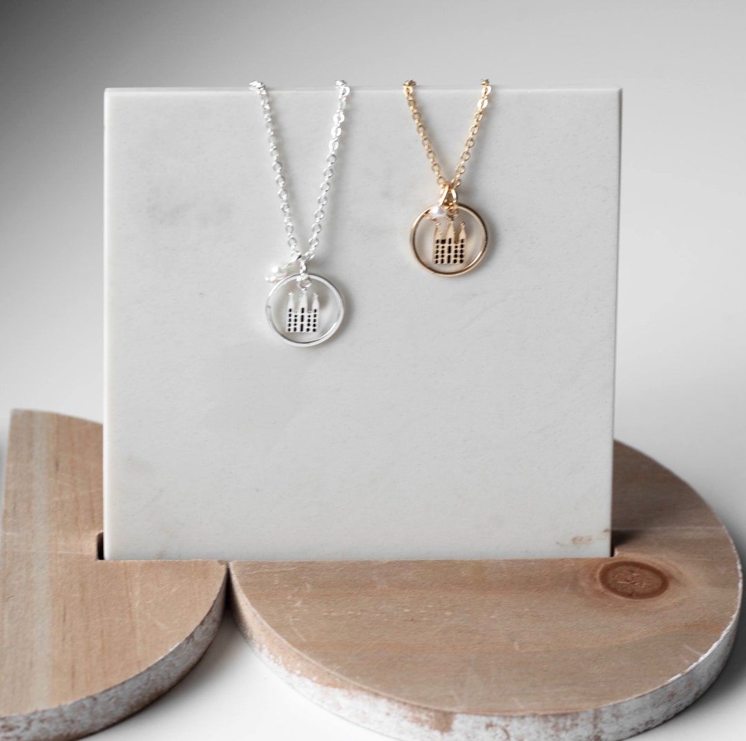 Dainty Silver or Gold LDS Temple Necklace, Salt Lake Temple Pendant ...