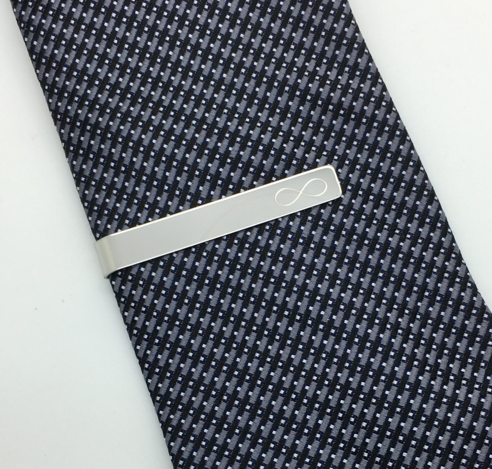 Infinity Tie Bar Infinity Stamped Tie Clip in a gift box | Etsy