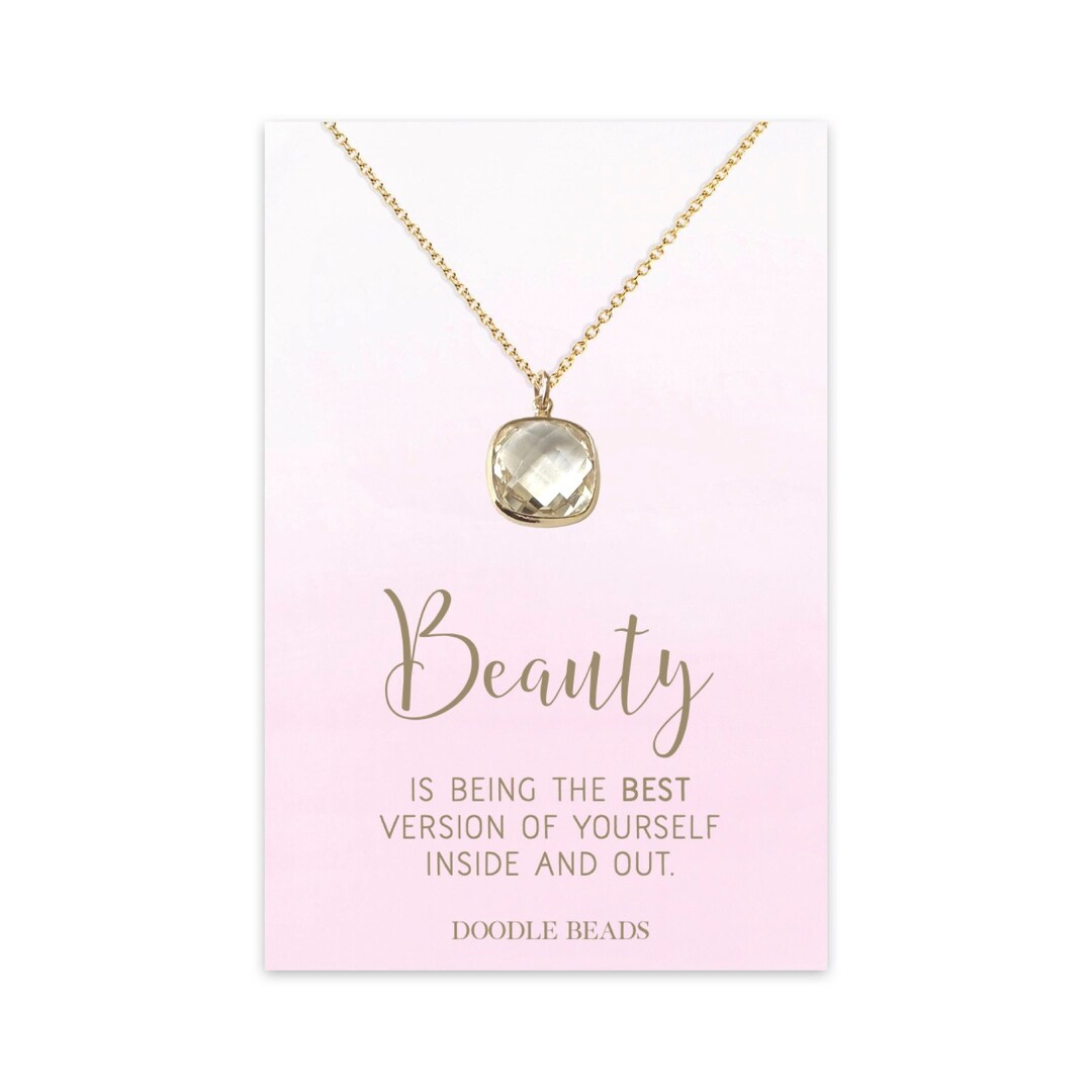 Self Love Affirmation Positivity Necklace, Beauty is on the Inside, Be ...