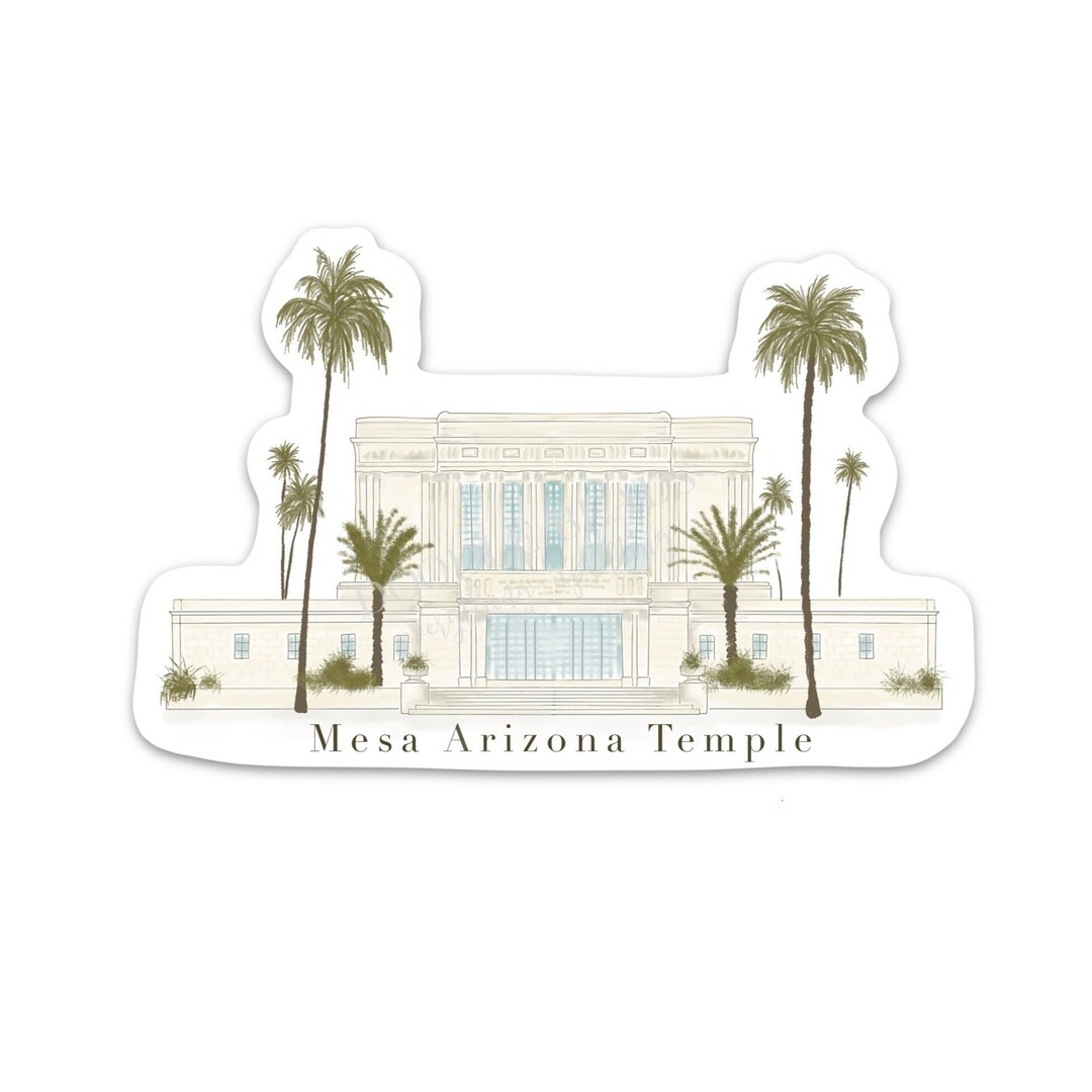 Mesa Arizona LDS Temple Sticker, Waterproof Vinyl Decal Stickers for ...