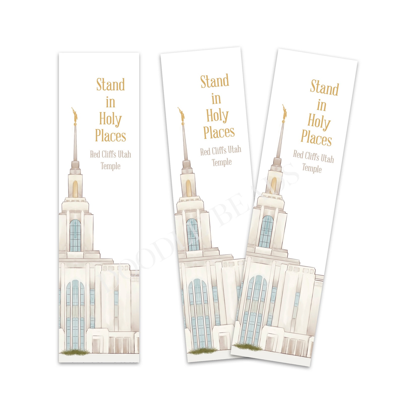 Red Cliffs Utah Temple Watercolor Art Print, 5x7, 8x10 & Bookmarks, LDS ...