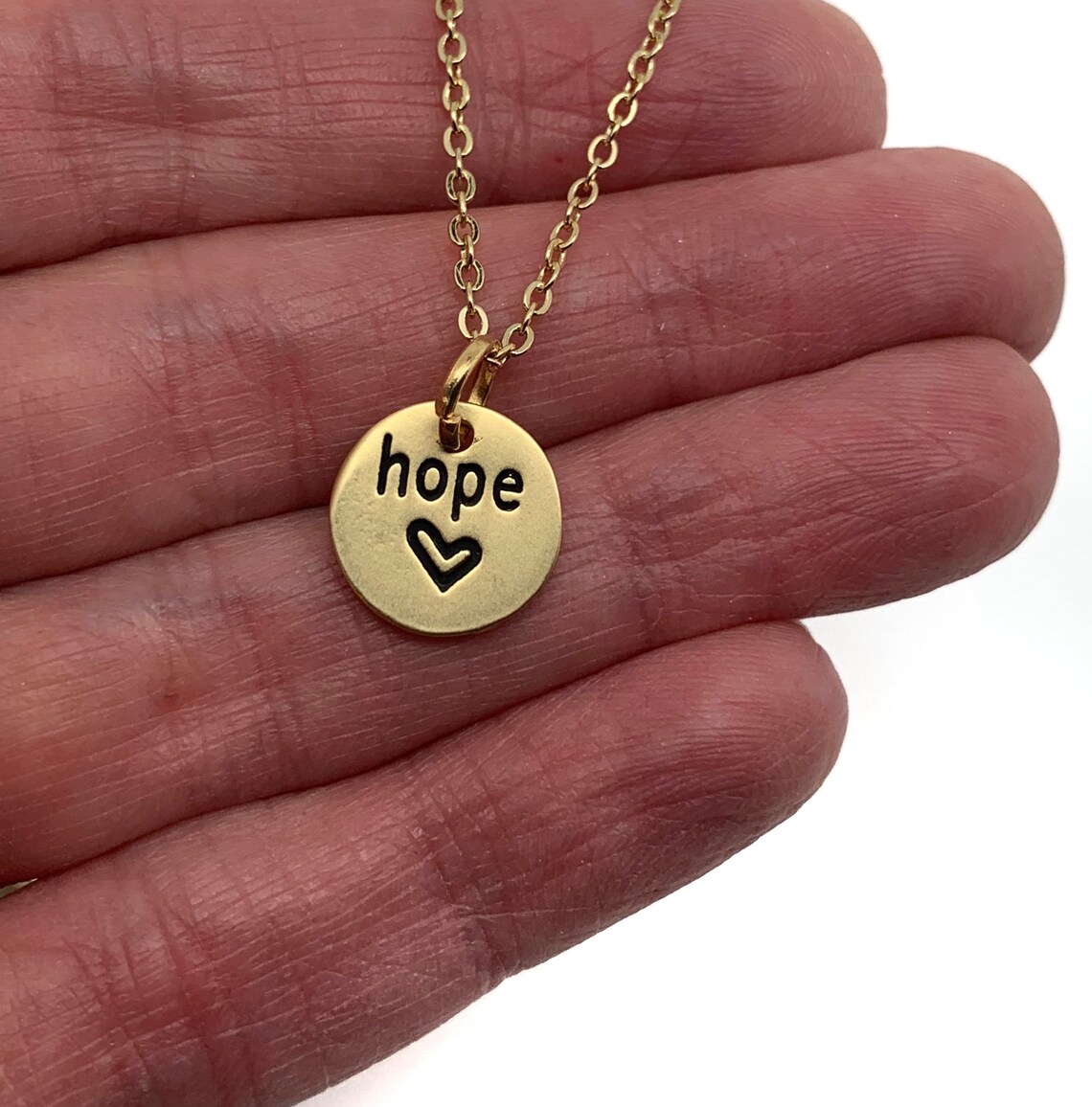 Hope Necklace with hope quote card Positivity Jewelry | Etsy