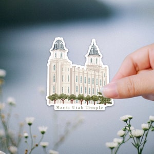Manti Utah LDS Temple Sticker Decal, Latter Day Temples Watercolor Art ...