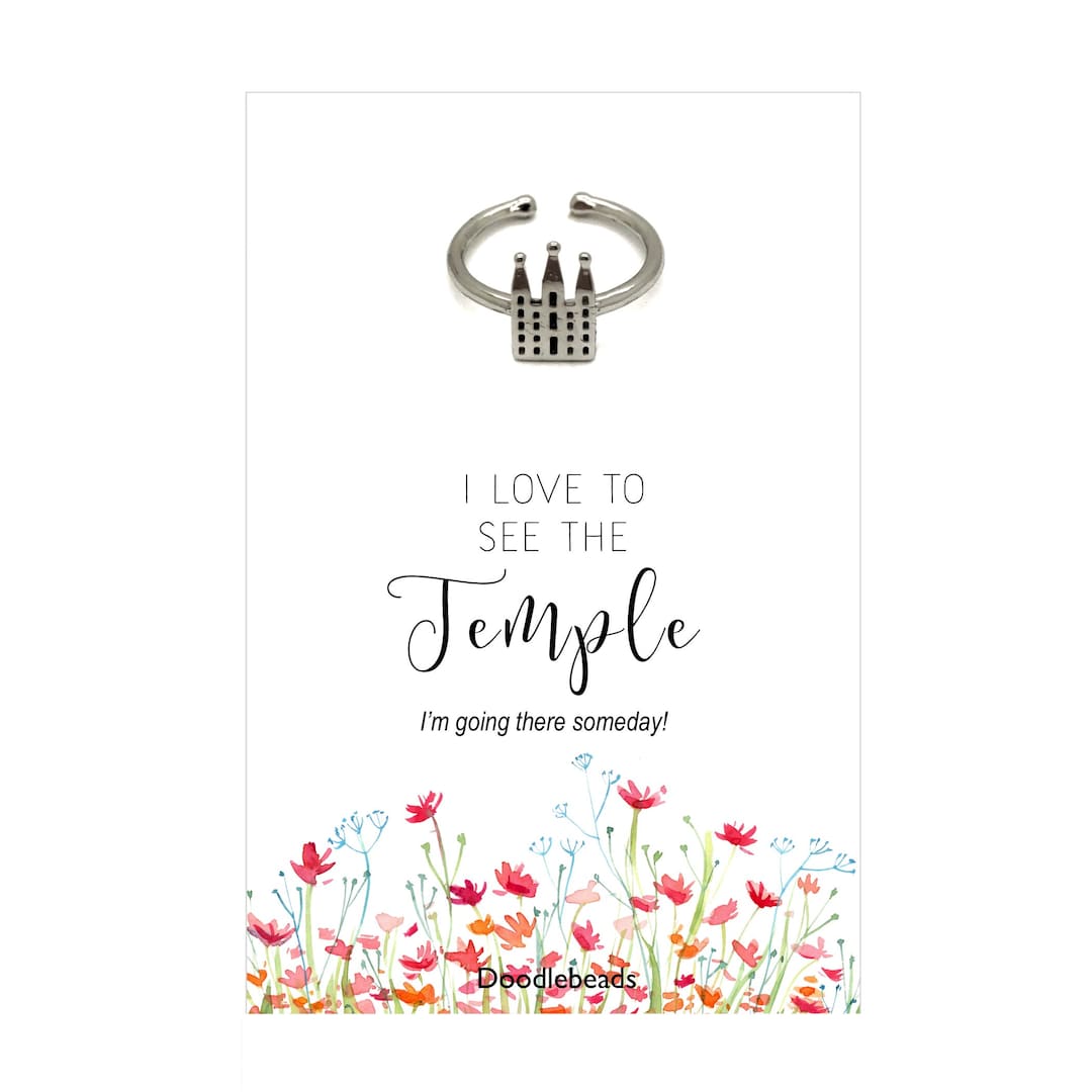 Salt Lake Temple, LDS Temple Ring Silver or Gold Adjustable Temple Ring ...