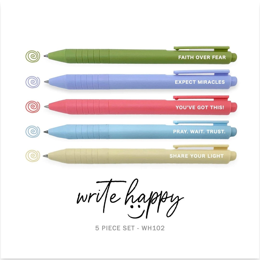 Christian Pen Set, Colorful Gel Ink Pens With Inspirational Quotes ...
