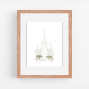 Portland Oregon Temple Watercolor Art Print, Bookmarks, LDS Temple ...