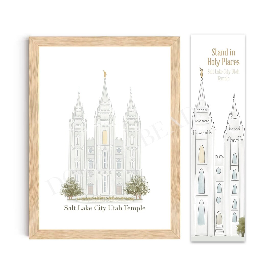 Salt Lake City Utah Temple Watercolor Wall Art Print, 5x7, 8x10 ...