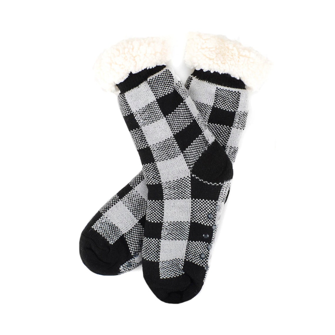 Plush Fleece Lined Sherpa Slipper Socks for women Colorful | Etsy