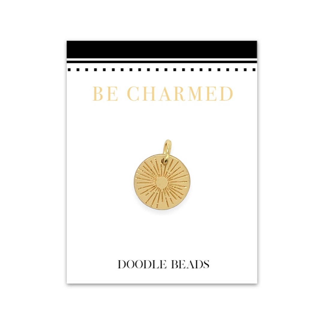 Small Silver or Gold Sun Charm, Sunbeam Charm, Stamped Sun, Sunshine ...