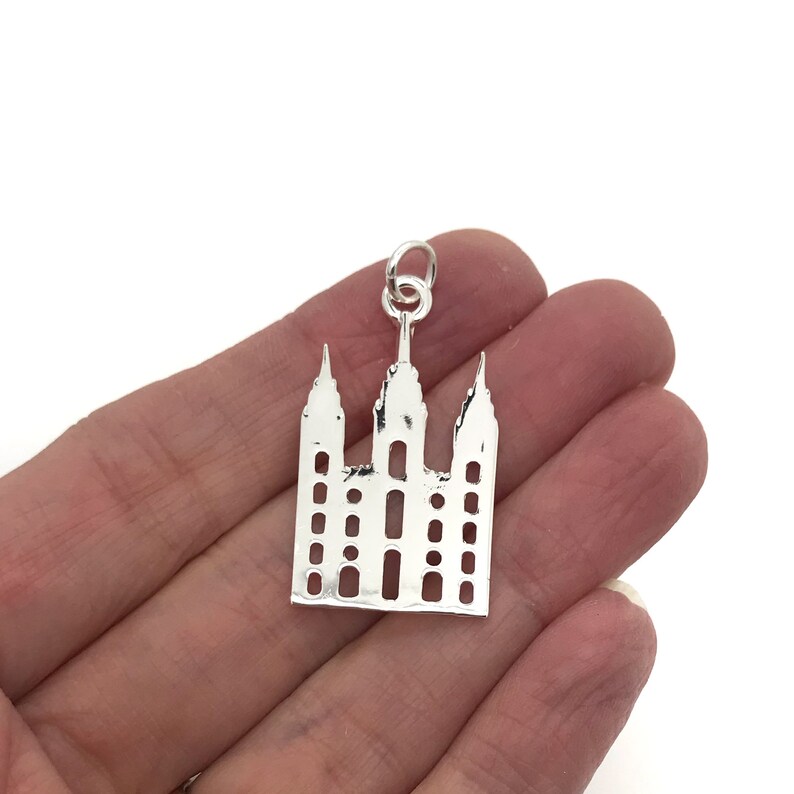 Silver or gold LDS temple charm salt lake temple mormon | Etsy