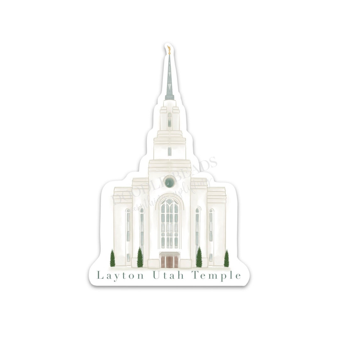 Layton Utah LDS Temple Sticker Decal, Latter Day Temples Watercolor Art ...