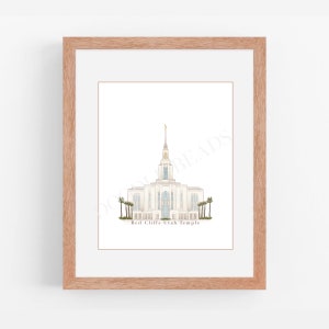 Red Cliffs Utah Temple Watercolor Art Print, 5x7, 8x10 & Bookmarks, LDS ...