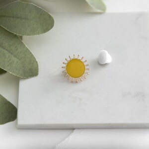 Sun Pin, Yellow Sunshine Pin, Happy Positive, Hard Enamel Pin for ...