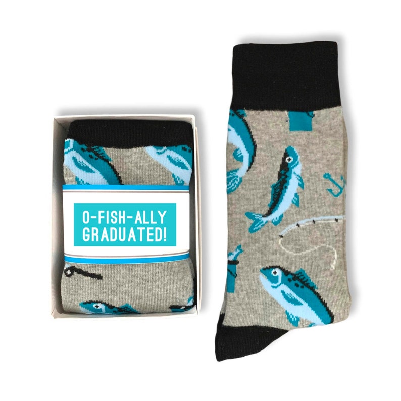 Funny Graduation Socks, Graduation Gift Ideas for Boys, O-fish-ally ...