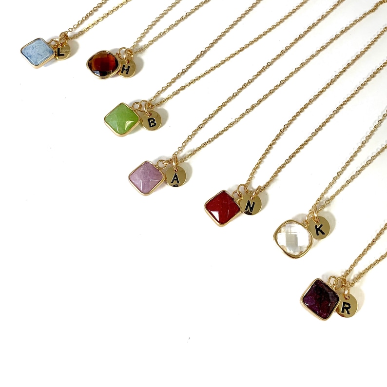 Personalized Birthstone Necklace Bridesmaid Necklace Custom - Etsy