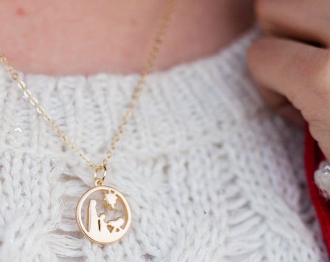 Nativity Necklace Christmas Jewelry Manger Scene - Etsy