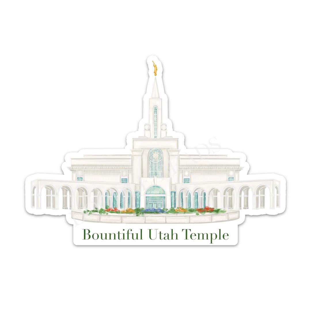 Bountiful Utah Temple Sticker Decal, LDS Temples Watercolor Art ...