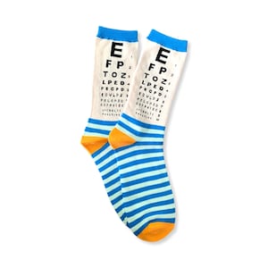 Funny Eye Chart Socks for Women, for Men, Sock Wrap Card, Optometry ...