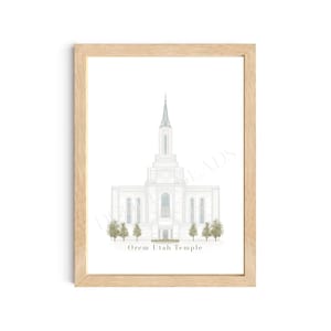 Orem Utah Temple Watercolor Wall Art Printable & Bookmark, Digital ...