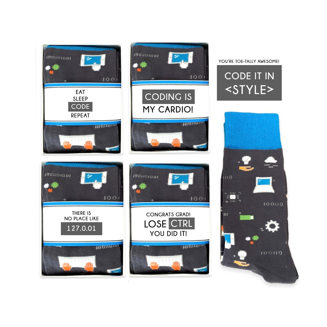 Software Developer Gift, Computer Coding Tech Socks for IT Team ...