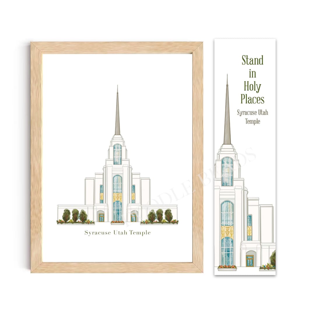 Syracuse Utah LDS Temple Watercolor Art Print, 5x7, 8x10 & Bookmarks ...
