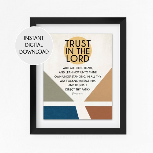 Trust in the Lord Proverbs 3:5 Kid Room Printable Wall Art - Etsy